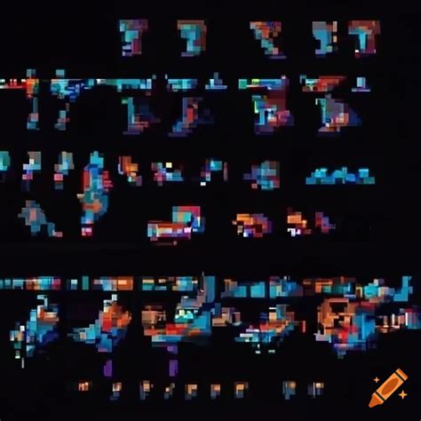 Retro Style Pixel Art Sprite Sheet For Character Movement On Craiyon