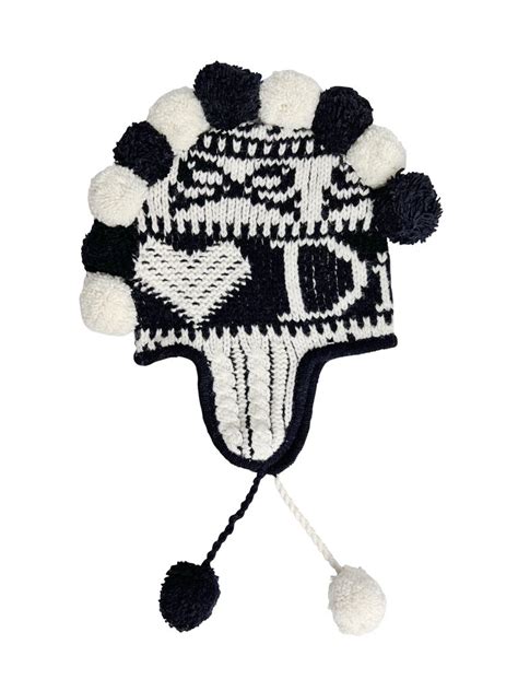 2000s Dior By John Galliano Mohawk Logo Knit Hat For Sale At 1stdibs