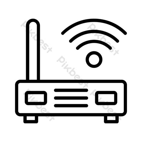 Router Icon Line Vector Png Images Ai Free Download Pikbest