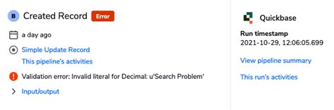 Common Pipeline Errors Quickbase Help