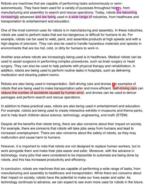 Example Of Essay 1 Generated By ChatGPT On Robots And Plagiarism