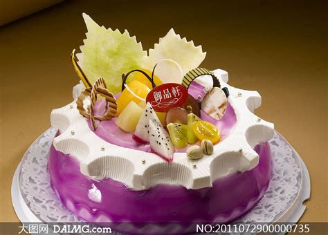 水果奶油生日蛋糕摄影图片 大图网图片素材