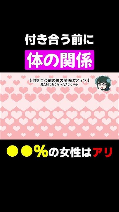 付き合う前の体の関係がアリな女性は〇〇％！ Shorts エッチ 付き合う前 Youtube