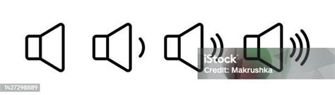 볼륨 아이콘입니다 메가폰 로그인 라인 검은색의 사운드 기호 음악 아이콘 세트 라우드 스피커 기호를 윤곽선으로 표시합니다 윤곽선 사운드 기호 룬에있는 메가폰 스톡 벡터 0명에