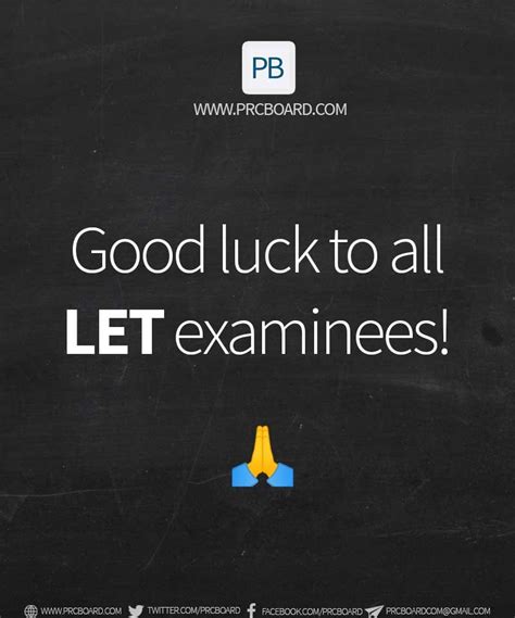 Prc Board Good Luck To All Let Takers God Bless Let2022