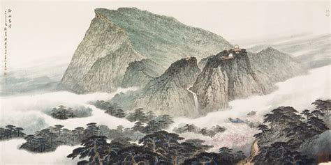 魏紫熙国画山水画 白应斌山水画 逸舟山水画 大山谷图库