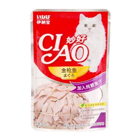 伊纳宝INABA妙好 猫用湿粮金 鱼味猫零食猫鲜肉包软罐头60g T 辉煌名店