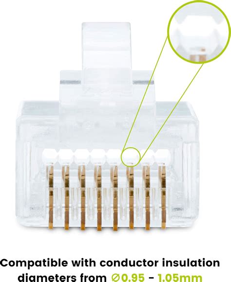 Truecable Conectores De Paso Rj45 Cat66a Enchufe Modular Sin