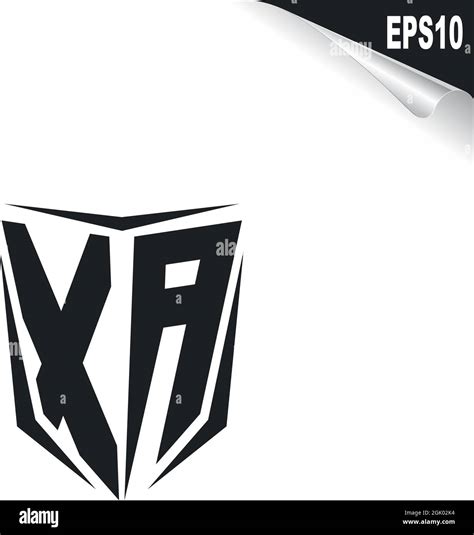 Initial Xa Logo Design With Shield Style Logo Business Branding Stock