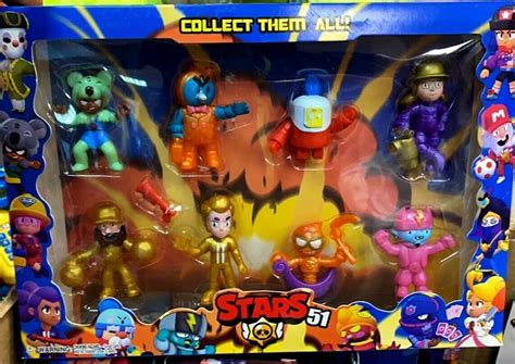 Набор Brawl Stars игрушки, 8 героев (Нита, Мистер П., Спраут, Джеки ...