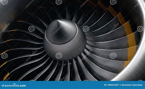 3d Illustration Jet Engine Close Up View Jet Engine Blades Front View