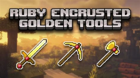 Ruby Encrusted Golden Tools Faithful 32x Bedrock Minecraft Texture Pack