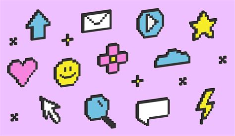 Set Of 3d Pixel Elements Isometric 8 Bit Objects Pixel Cursor Click Icons In Retro Style