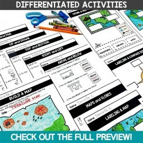 1st Grade Maps And Globes Worksheets Map Skills Kindergarten Compass Rose