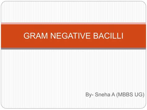 Gram Negative Bacilli Pptx