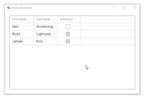 Datagrid 数据表格 Avalonia Docs