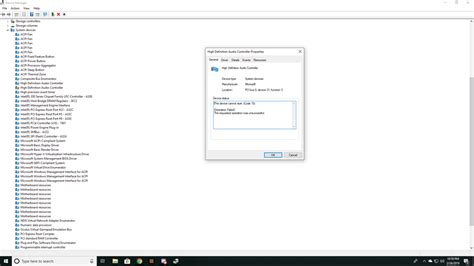 high definition audio controller wont start code 10 this was working