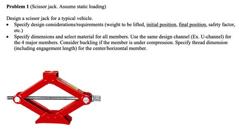 answered problem 1 scissor jack assume static… bartleby
