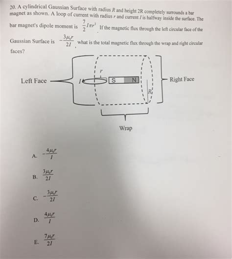 Solved 20 A Cylindrical Gaussian Surface With Radius R And