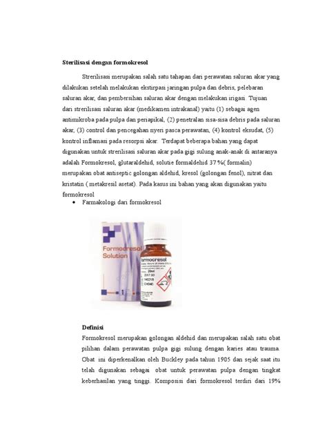 Sterilisasi Dengan Formokresol Pdf