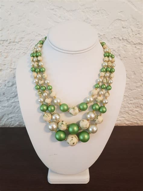 Vintage Green Faux Pearl Gem
