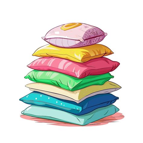 Premium Vector Pile Of Pillows Isolated On A White Background