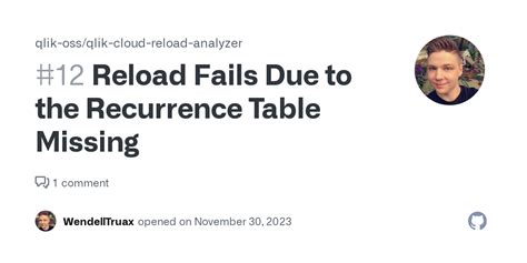 Reload Fails Due To The Recurrence Table Missing · Issue 12 · Qlik Ossqlik Cloud Reload