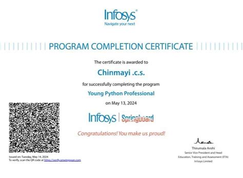 Chinmayi Cs On Linkedin Python Infosysspringboard