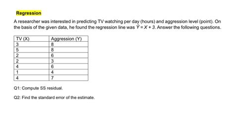 Solved Regression A Researcher Was Interested In Predicting