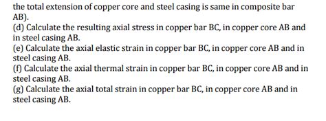 Solved Consider A Composite Bar AB And A Copper Bar BC The Chegg