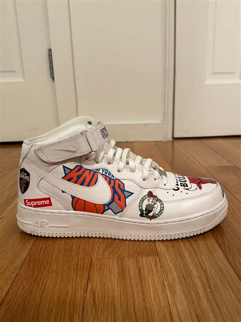 Nike Supreme X Nba X Air Force 1 07 Mid White Size 13 Gem