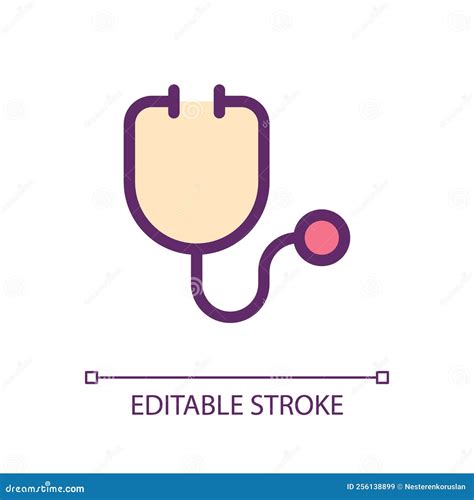 Stethoscope Pixel Perfect Rgb Color Ui Icon Stock Vector Illustration Of Line Logo 256138899