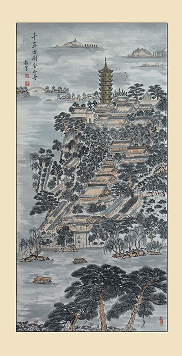 老年文化频道投稿优秀国画作品千年古刹金山寺 手机凤凰网