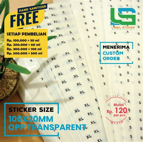 Jual Stiker Size Angka Stiker Ukuran Baju Sticker Ukuran Baju