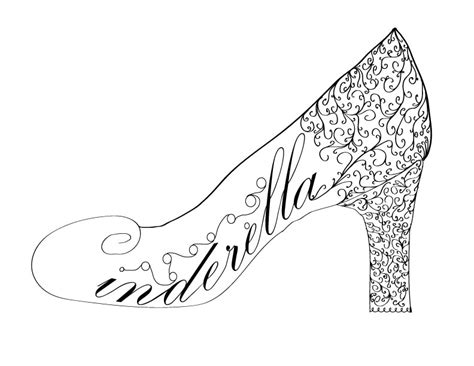 Cinderella Glass Slipper Drawing At Getdrawings Free Download