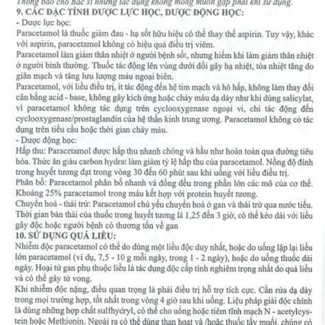 Viên Nén Lessenol 500mg Giảm đau Hạ Sốt 10 Vỉ X 10 Viên