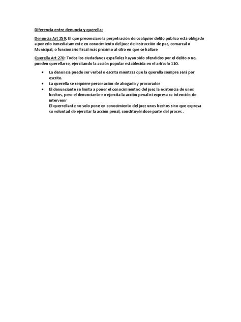 Diferencia Entre Denuncia Y Querella Pdf