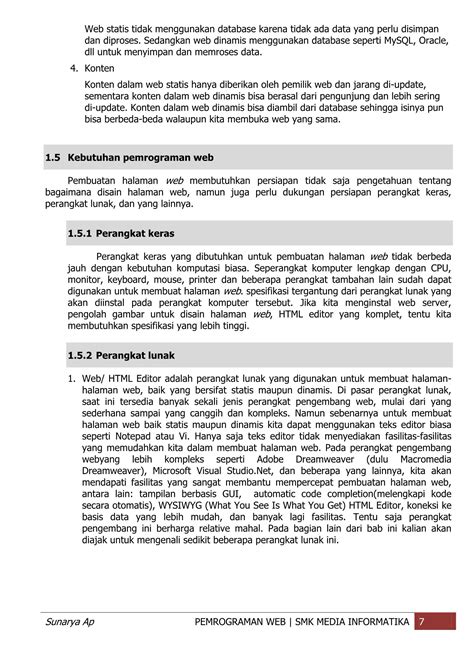 Modul Pemrograman Web Materi Dasar Html Anaksisfo Halaman Pdf