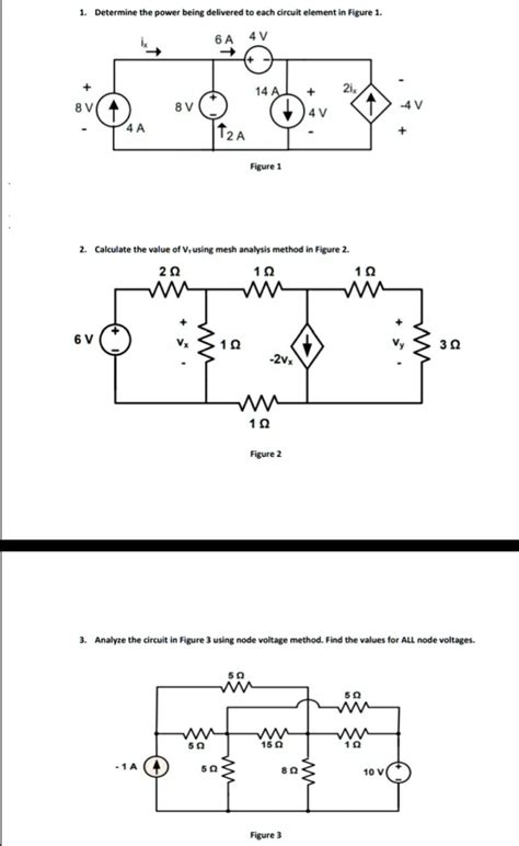 Solved Please Answer All Determine The Power Being Delivered By Each Circuit Element In Figure