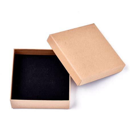 블랙 스폰지 보석 저장 포장 컨테이너 112x112x38cm 와 사각형 크래프트 종이 상자 목걸이 선물 상자 8 개보석