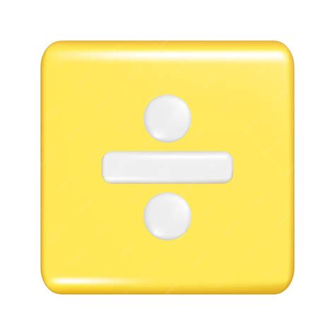 Premium Vector Realistic 3d Yellow Square Shape With Division Sign