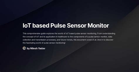 Iot Based Pulse Sensor Monitor