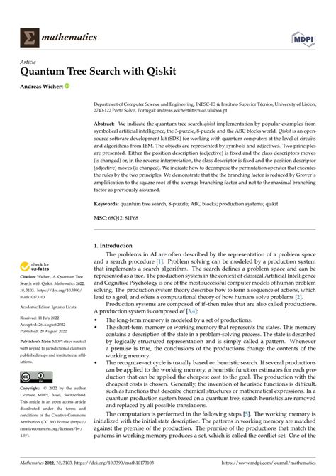 Pdf Quantum Tree Search With Qiskit