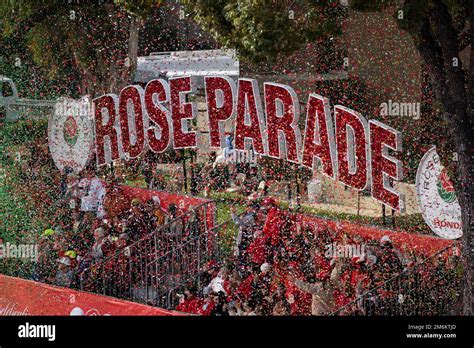 Spectators View The 134th Annual Rose Parade Spectators And Floats