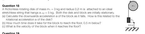 solved question 18 a frictionless rotating disk of mass m1 3