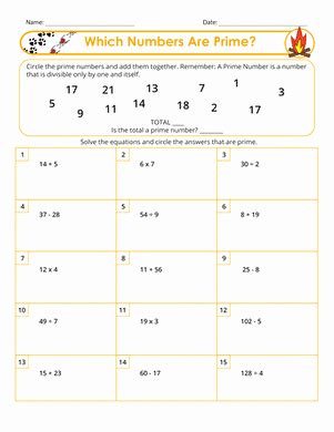 50 Prime And Composite Numbers Worksheet