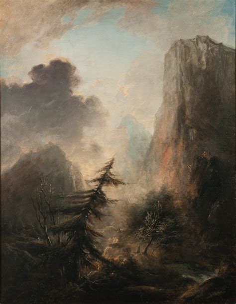 Romantic Landscape With Spruce Svenska Romantiskt Landskap Med Gran