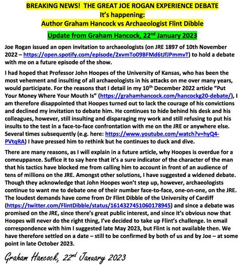 Graham Hancock On Twitter Update Author Graham Hancock Vs