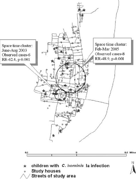 Spatial Analysis With Satscan Version 60 Of Cases With C Hominis Ia