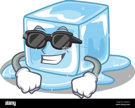 Super Cool Ice Cube Character Wearing Black Glasses Stock Vector Image And Art Alamy